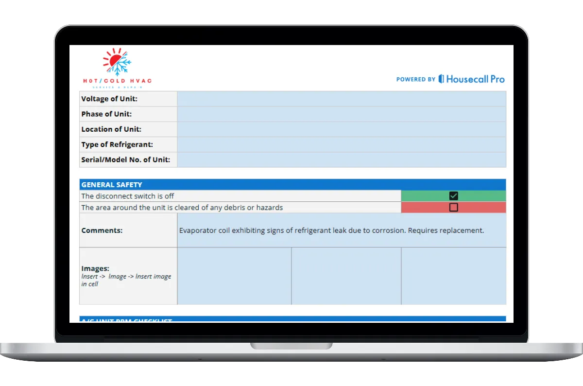 HVAC PPM Checklist Template - Housecall Pro